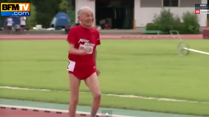 103 year old challenges Usain Bolt for a race! - Starts at 60