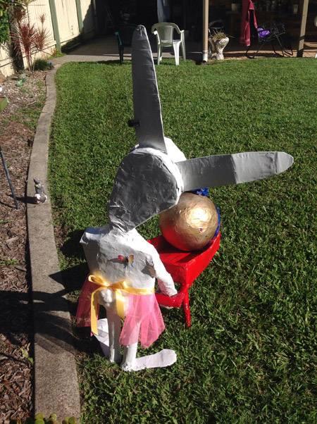 The annual Massey family paper mache rabbit - Starts at 60