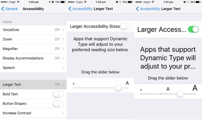 Enlarge the text on your tiny smartphone screen - Starts at 60