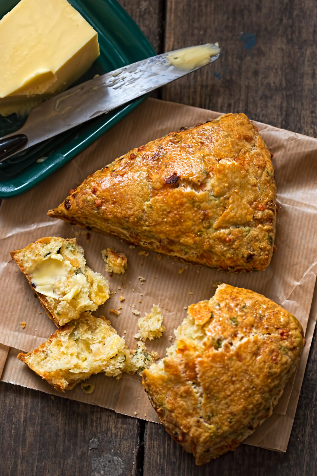 Tasty bacon and chive scone triangles - Starts at 60