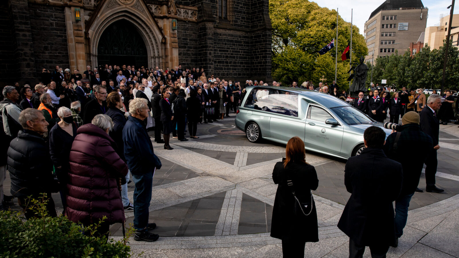 Emotional scenes as beloved priest Father Bob is farewelled during ...