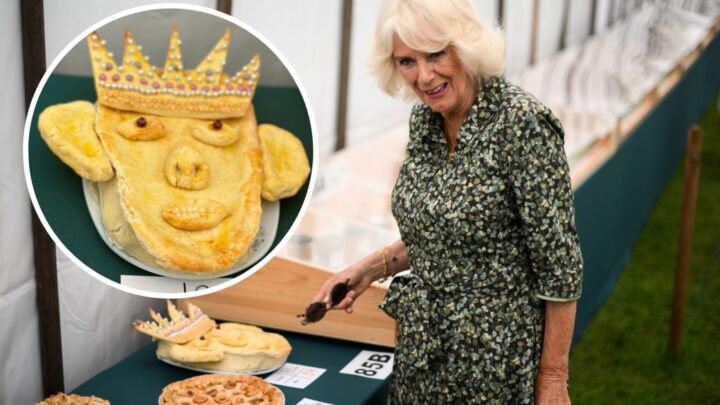 His royal pie-ness! Queen Camilla left in sheer delight after spotting ...