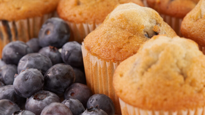 Light and tasty blueberry and banana muffins - Starts at 60