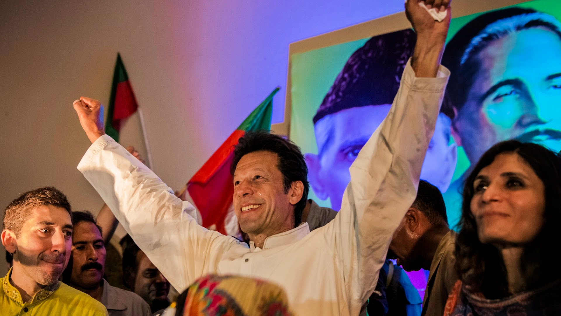 Imran Khan, chairman of the Pakistan Tehrik e Insaf (PTI) party ...
