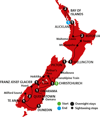 New Zealand’s most beautiful sights - Starts at 60